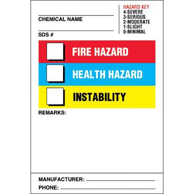 Chemical Hazard Labels - Fire, Health, Instability, NFPA | Seton | Seton