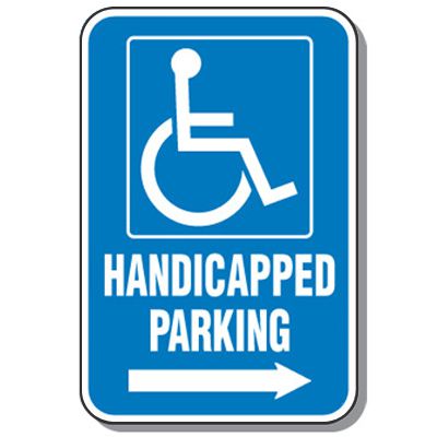 Handicapped Parking Signs (Right Arrow) | Seton