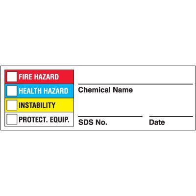 HMIS Labels - Chemical Name, SDS No. & Date | Emedco