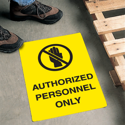 Safety Floor Signs- Authorized Personnel Only (With Graphic) | Seton
