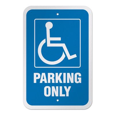 Handicap Parking Only Sign (With Graphic) | Emedco