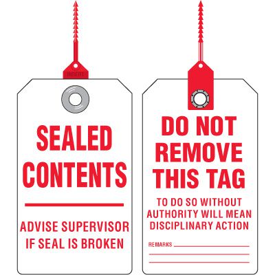 Sealed Contents Tag | Emedco
