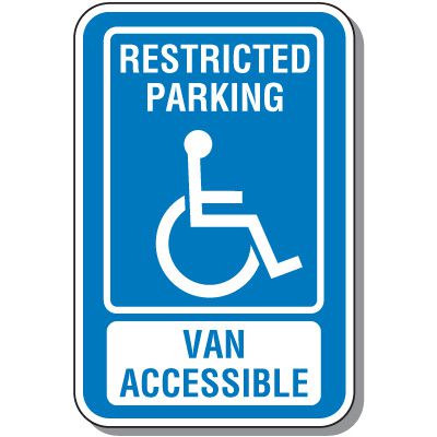 Restricted Parking Signs - Van Accessible | Emedco