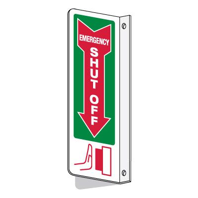 2-Way Emergency Shutoff Sign| Seton Canada | Seton.ca