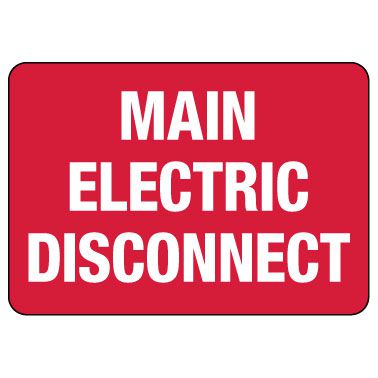 Main Electric Disconnect Sign | Emedco
