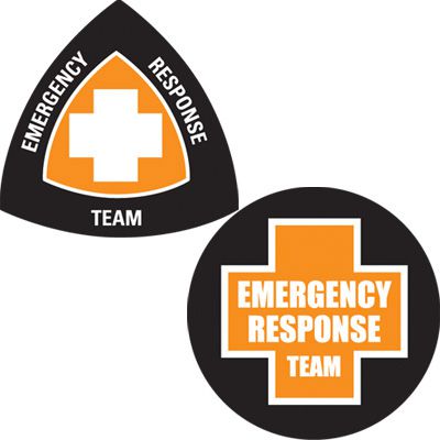 Safety Hard Hat Labels - Emergency Response Team | Emedco
