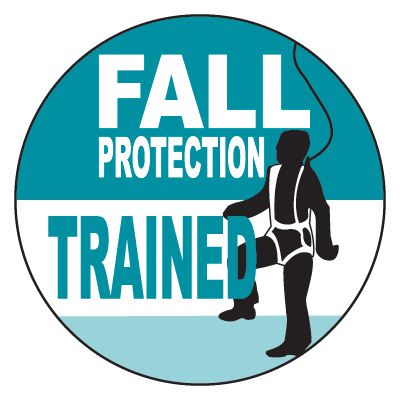 Safety Hard Hat Labels - Fall Protection Trained | Seton