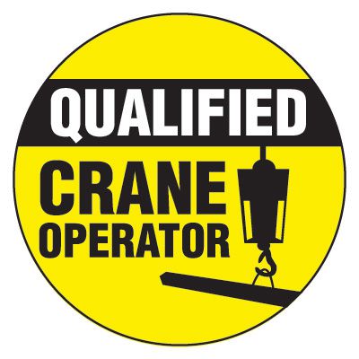 Safety Hard Hat Labels - Qualified Crane Operator | Emedco
