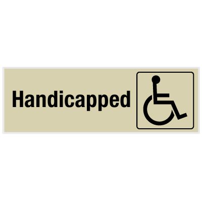 Handicapped - Engraved Restroom Signs | Emedco