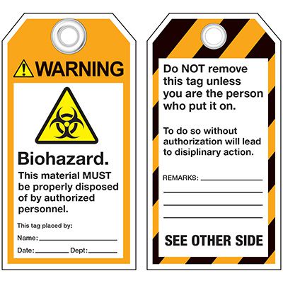 ANSI Biohazard Warning Tags|Seton Canada | Seton.ca