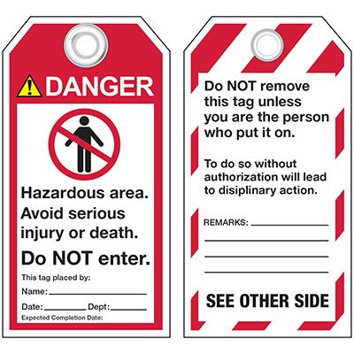 ANSI Hazardous Area Warning Tags | Seton