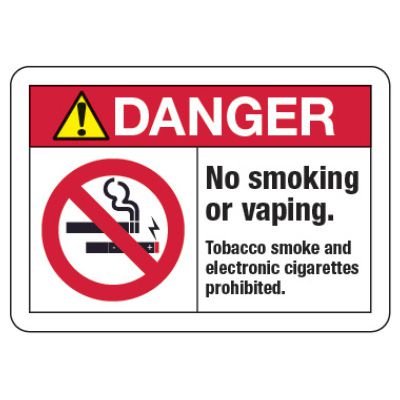 Danger Signs - No Smoking or Vaping | Emedco