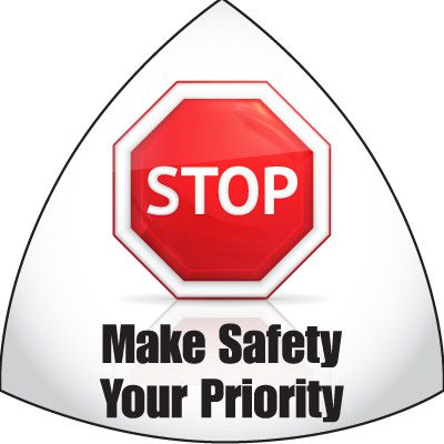 Safety Hard Hat Labels - Stop Make Safety Your Priority | Emedco