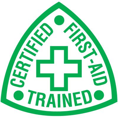 Safety Training Labels - Certified First-Aid Trained | Emedco