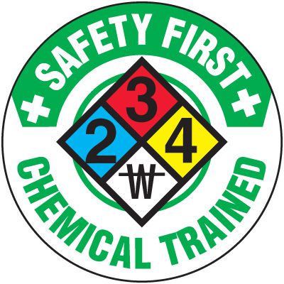 Safety Training Labels - Safety First Chemical Trained | Emedco