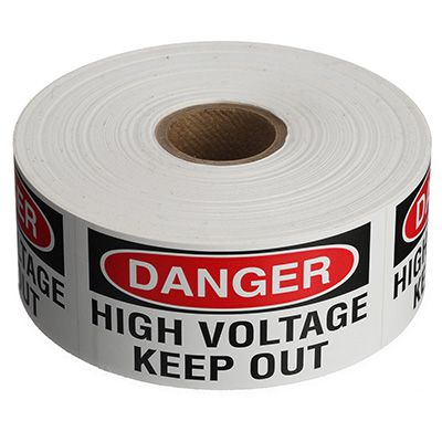 Safety Labels On A Roll - Danger High Voltage Keep Out | Emedco
