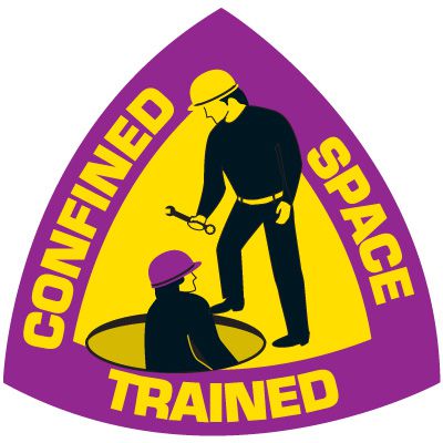 Safety Training Labels - Confined Space Trained | Emedco