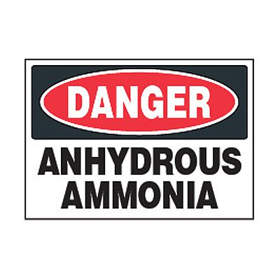 Chemical Safety Labels - Danger Anhydrous Ammonia | Emedco