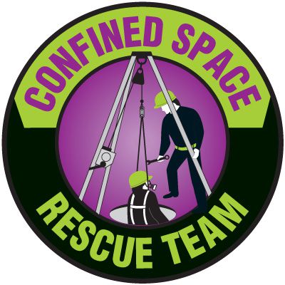Safety Training Labels - Confined Space Rescue Team | Emedco