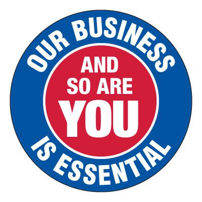 COVID-19 Floor Signs - Essential Businesses | Emedco