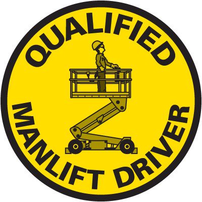 Safety Training Labels - Qualified Manlift Driver | Emedco