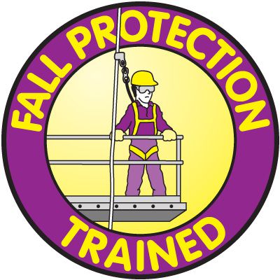 Safety Training Labels - Fall Protection Trained | Emedco