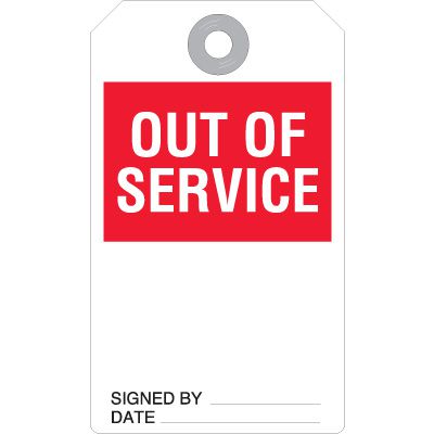 Out Of Service Equipment Status Tag|Seton Canada | Seton.ca