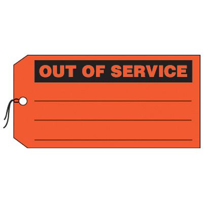 Orange Out of Service Tags | Emedco