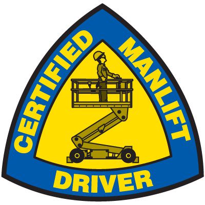 Safety Training Labels - Certified Manlift Driver | Emedco