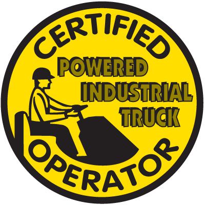 Safety Training Labels - Certified Powered Industrial Truck Operator ...