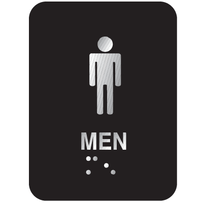 Braille ADA Signs - Men (Text & Symbol) | Seton