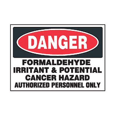 Chemical Safety Labels - Danger Formaldehyde | Emedco