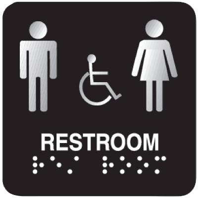ADA Compliant Outdoor Restroom Sign | Braille & Raised Text | Seton