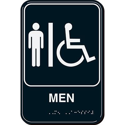 Men's Restroom Signs | ADA, Braille & California Compliant | Emedco