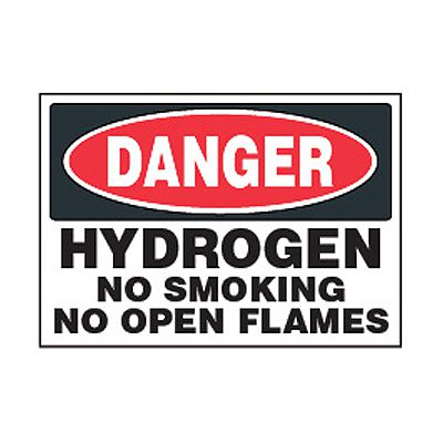 Chemical Safety Labels - Danger Hyrdrogen Fuel No Smoking | Emedco