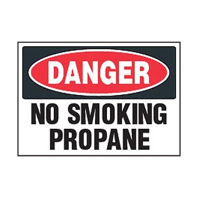 Chemical Safety Labels - Danger No Smoking Propane | Emedco