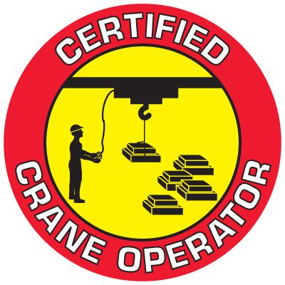 Hard Hat Safety Labels On A Roll - Certified Crane Operator | Emedco