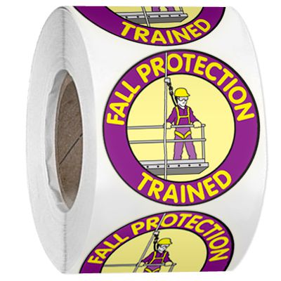Hard Hat Labels - Fall Protection Trained | Seton Canada | Seton.ca