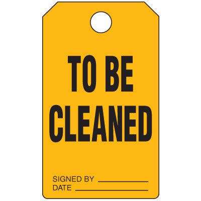To Be Cleaned Duro-Tag | Emedco