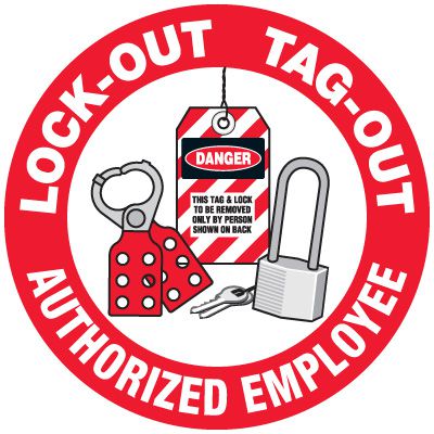 Hard Hat Decals - Lock-Out Tag-Out Authorized | Emedco