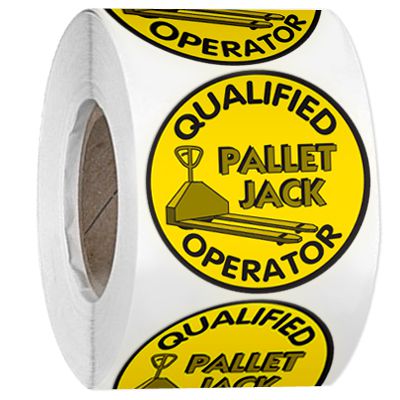 Hard Hat Safety Labels On A Roll - Qualified Pallet Jack | Seton