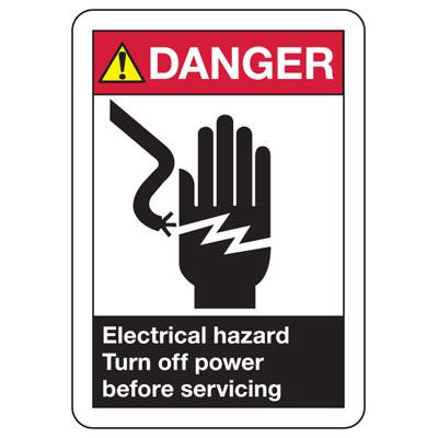 ANSI Danger Sign - Electrical Hazard Turn Off Power | Emedco