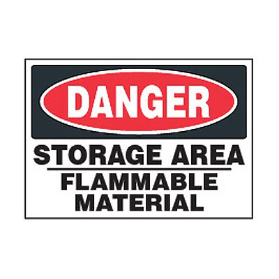 Chemical Safety Labels - Danger Storage Area Flammable | Emedco