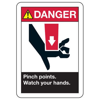 ANSI Danger Sign - Pinch Point Watch Your Hands | Emedco