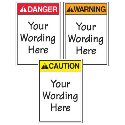 Custom-Worded ANSI Warning Labels | Seton | Seton
