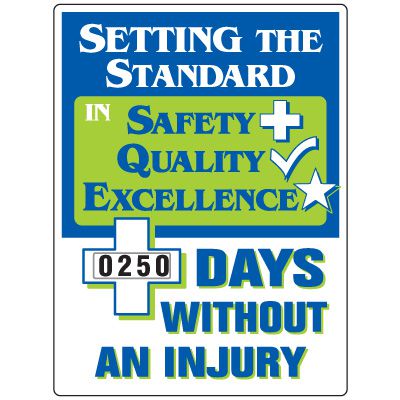 Setting The Standard Without Injury Scoreboard, Safety Scoreboard | Emedco