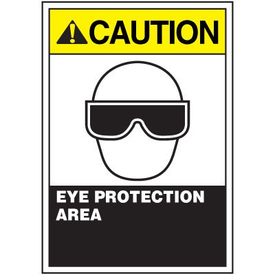 ANSI Caution Labels - Caution Eye Protection Area | Emedco