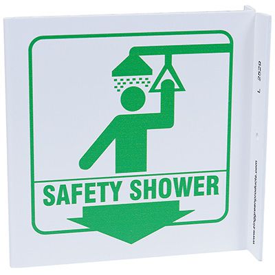 Safety Shower L-Style Sign | Seton