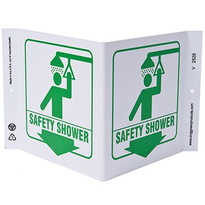 Safety Shower V-Style Sign | Seton
