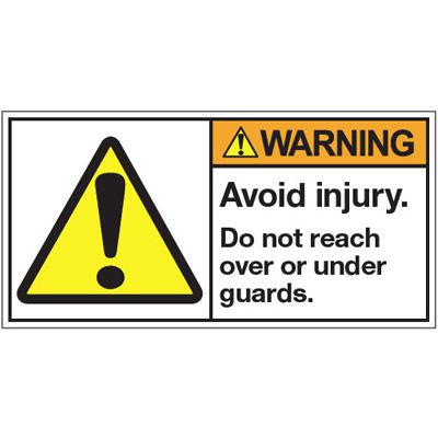 ANSI Warning Labels - Avoid Injury Do Not Reach | Emedco